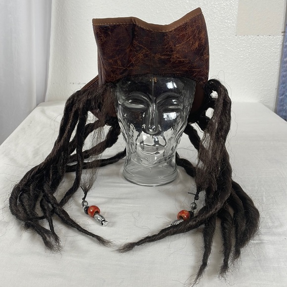 Accessories | Adults Pirate Hat Beads And Fake Dreadlocks Jack Sparrow ...